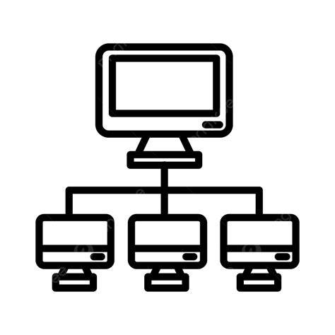 Computer Networking Line Icon Vector Computer Connect Link Png And