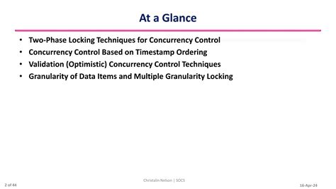 Concurrency Control In Database Management System Pdf