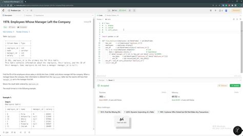 【leetcode Pandas 1130】1978 Employees Whose Manager Left The Company