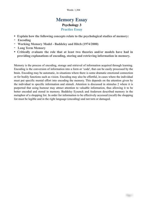 memory encoding storage retrieval