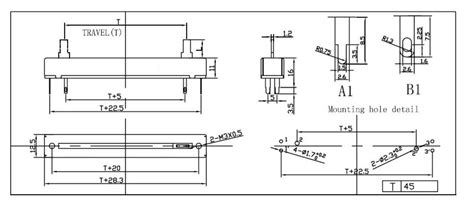 Linear Slide Potentiometer Dual Gang 10kohm 45mm Travel Distance Makers Electronics