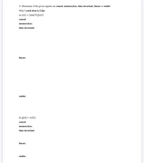 Solved 3 Determine If The Given Signals Are Causal