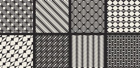 원활한 벡터 흑백 패턴의 집합입니다 직물 섬유 포장 커버 웹 등 10 Eps 디자인에 대한 기하학적 배경의 컬렉션입니다 가리기에 대한 스톡 벡터 아트 및 기타 이미지