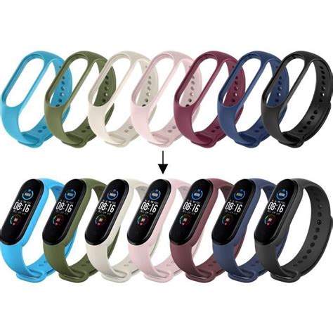 Bracelet Compatible Xiaomi Mi Band 6 Mi Band 5 7 Coloré Bracelet Remplacement en Silicone