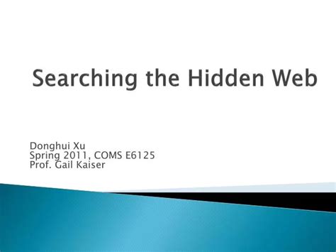 Ppt Searching The Hidden Web Powerpoint Presentation Free Download