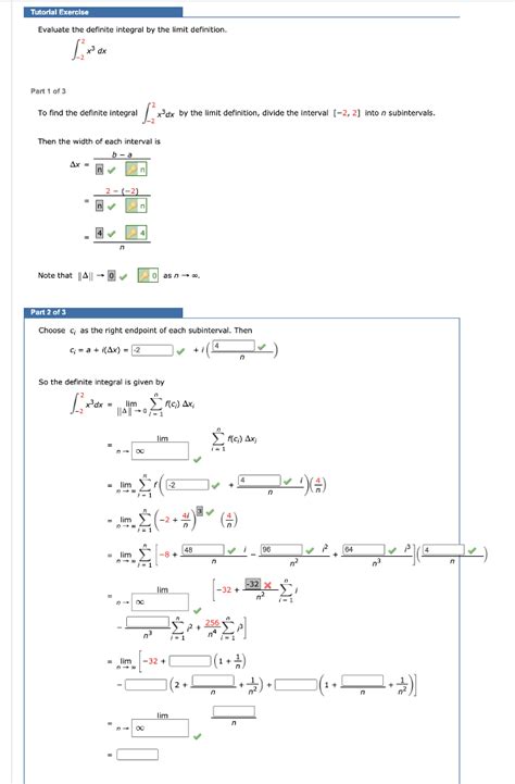 Solved Tutorial Exercise Evaluate The Definite Integral By Chegg