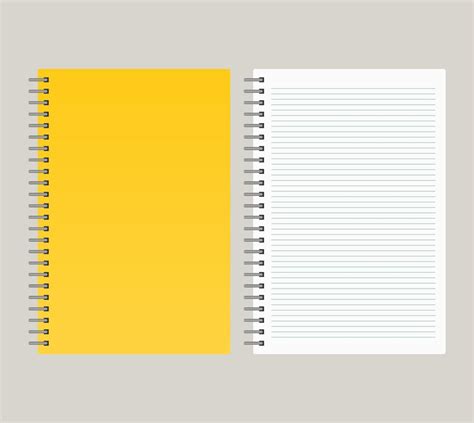 Notepad With A Yellow Cover And With A Binding From Left Side Vector
