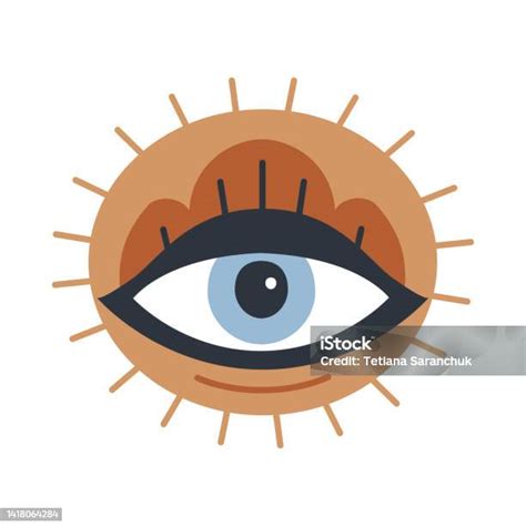 사악한 낙서 눈 손으로 그린 요술 눈 부적 마법의 신성한 상징 갈색에 대한 스톡 벡터 아트 및 기타 이미지 갈색 개체 그룹 검은색 Istock