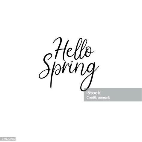 안녕하세요 3 월 손 문자 비문 봄 인사말 카드 브러시 서 예입니다 벡터 일러스트 레이 션 0명에 대한 스톡 벡터 아트 및 기타