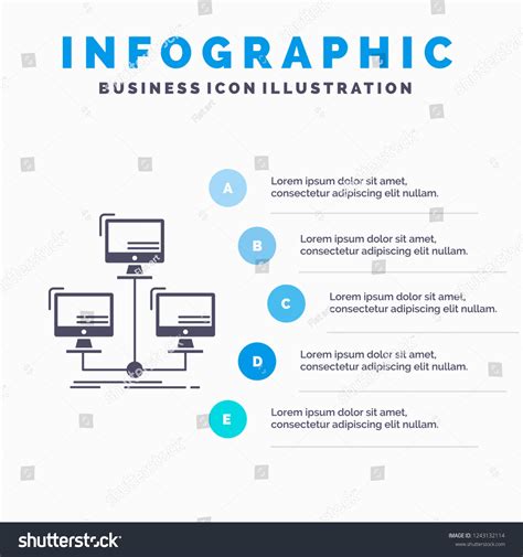 Database Distributed Connection Network Computer Infographics Vector
