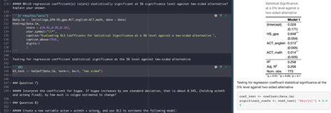 Solved How Do I Test For Regression Coefficent Statistical