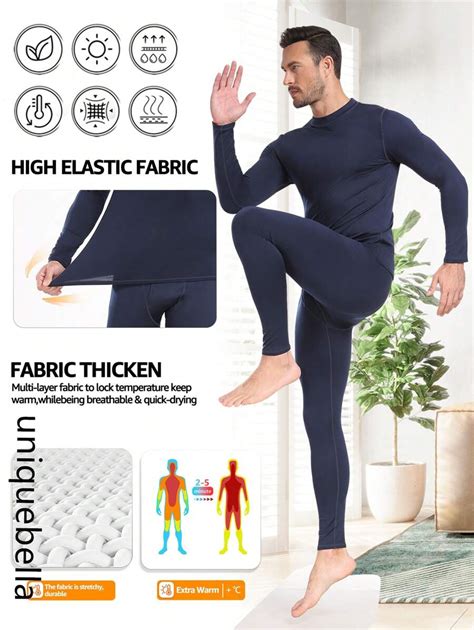 Uniquebella Ensemble De Sous Vêtements Thermiques Pour Hommes De Style