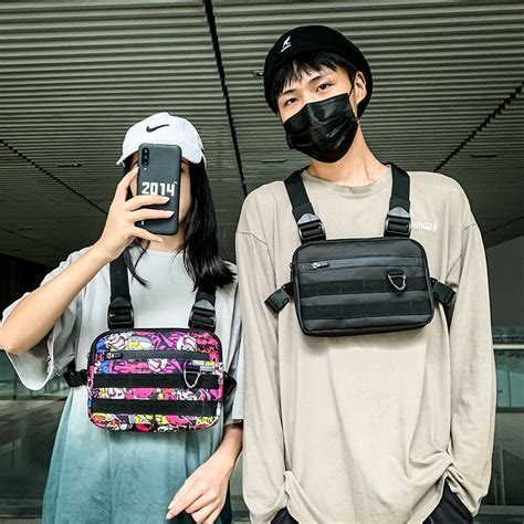 여성용 기능성 전술 가슴 가방 2021 패션 총알 힙합 숄더 조끼 스트리트웨어 백 허리 팩 유니섹스 체스트 리그 백 체스트백