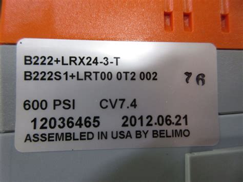 5625 Mp Belimo B222 Lrx24 3 T Zoning Valve Spw Industrial