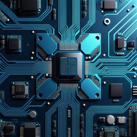 Premium Ai Image Advanced Technology Visualization Circuit Board Cpu Processor Microchip