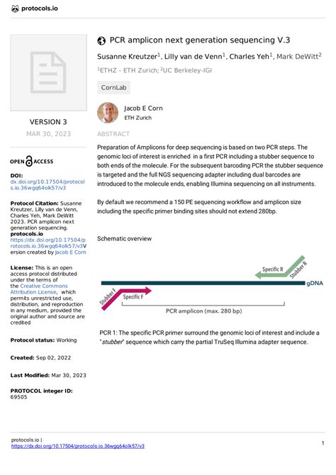 Pdf Pcr Amplicon Next Generation Sequencing V2