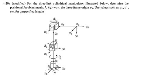 Solved 4 20a Modified ﻿for The Three Link Cylindrical