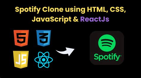 Spotify Clone Using Html Css Javascript And Reactjs Lib