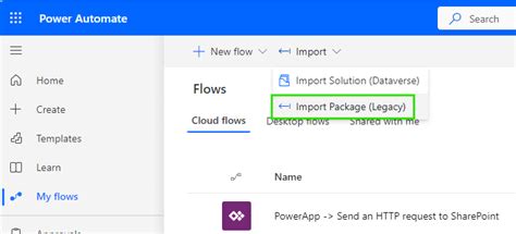 Import Power Automate Flows From Zip Package