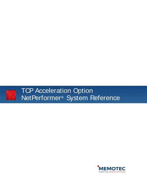 Pdf Tcp Acceleration Option System Reference Dokumentips
