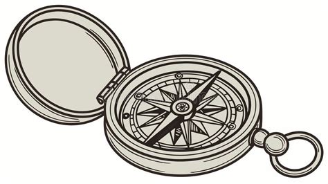 Classic Compass Showing Direction Navigation Essential Tool Vector Design Generative Ai Stock