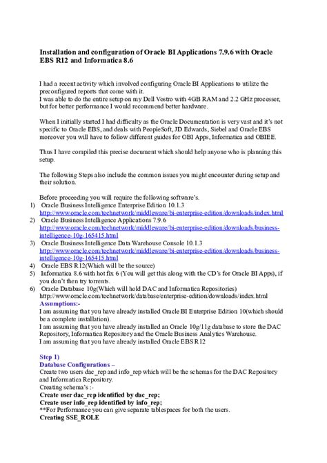 doc installation and configuration of oracle bi applications 7 9 6 with oracle ebs r12 and