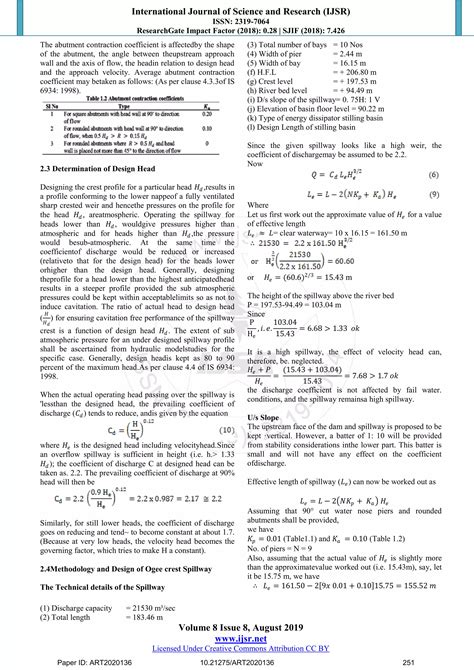 Design Principles That Are Involved In The Design Of Flow Over An Ogee Crest Spillway Pdf