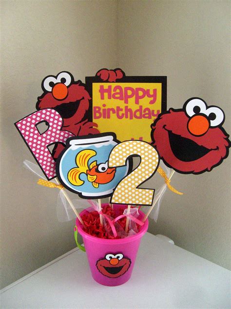 Elmo Centerpiece Pick Your Colors Elmo Birthday Party Elmo