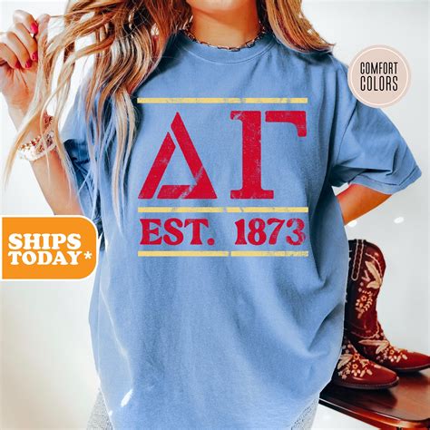 Delta Gamma Comfort Colors Sorority T Shirt Dee Gee Sorority Merch