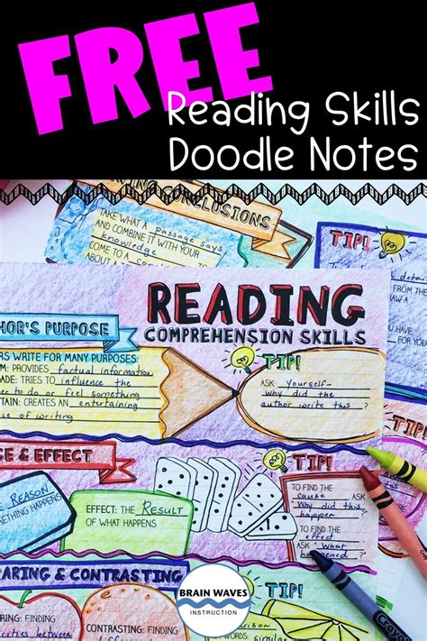 Free Reading Comprehension Doodle Note Pages