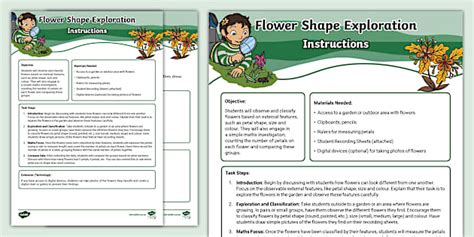 Stem Outdoors Flower Shape Exploration Teacher Made