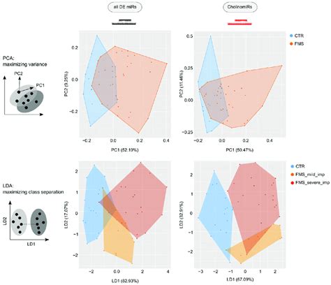 Pca And Lda Principles Visualized In Grey Graphs For All De Mirs And