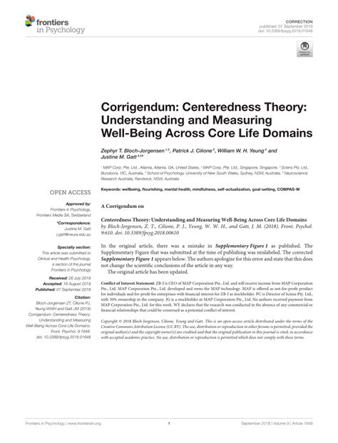 Pdf Corrigendum Centeredness Theory Understanding And Measuring