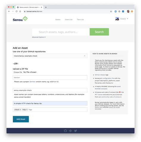 Sensu How To Publish An Asset With The Sensu Go Sdk