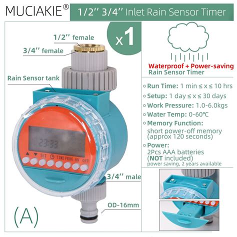 Garden Waterproof Rain Sensor Water Timer Watering Grandado