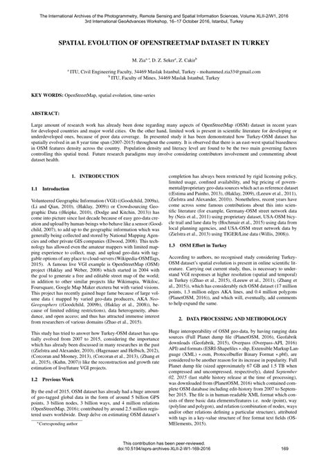 Pdf Spatial Evolution Of Openstreetmap Dataset In Turkey