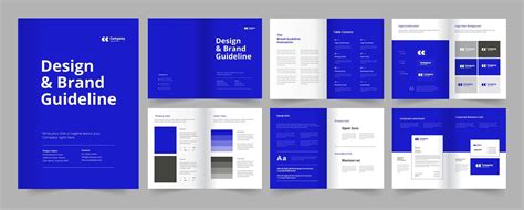 브랜드 가이드라인 디자인 및 브랜드 가이드라인 레이아웃 브랜드 아이덴티티 A4 브랜드 가이드라인 템플릿 프리미엄 벡터