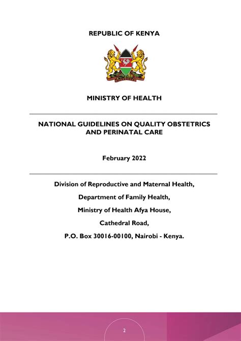 Solution National Guidelines On Quality Obstetrics And Perinatal Care