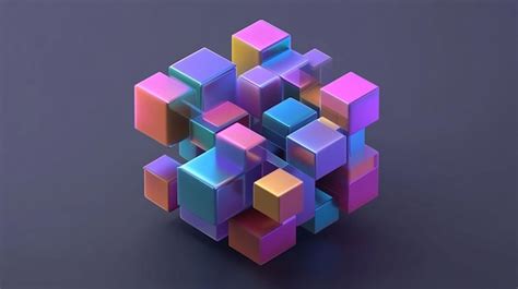 Minimalistic Isometric Data Cube With Colorful Abstract Representation