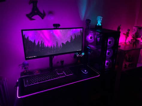 Purple Theme Gaming Room Setup