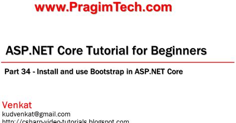 Sql Server Net And C Video Tutorial Install And Use Bootstrap In Aspnet Core Slides