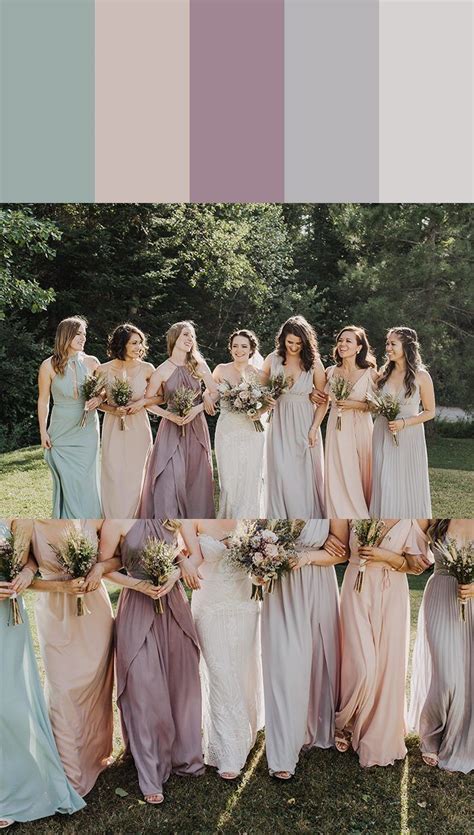 Mismatched Bridesmaid Dress Color Palettes Junebug Weddings Non