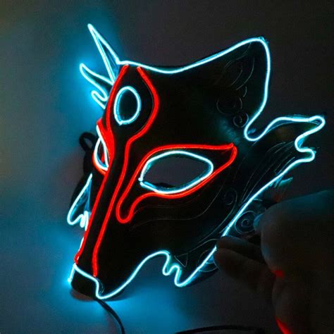 Led Halloween Mask Luminous Light Glow Scary Skull Cosplay Lusy Store