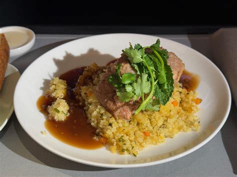 Cathay Pacific Lamb Shoulder Business Class Dining Review