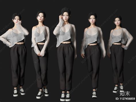 美女人物3d模型下载【id1127456859】知末3d模型网