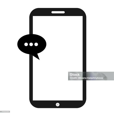 말풍선 아이콘이 있는 스마트폰 휴대 전화 메시징 Sms 통신의 개념 집합 3차원 형태에 대한 스톡 벡터 아트 및 기타 이미지 3차원 형태 Brand Name