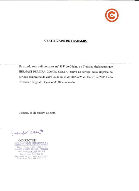 Certificado De Trabalho Portugal Hot Sex Picture
