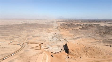 New Drone Footage Shows Saudi Arabias Desert Megacity The Line Under Construction