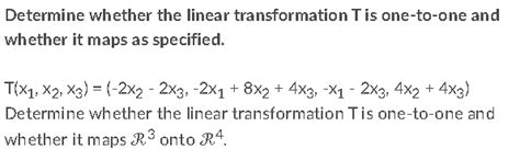solved determine whether the linear transformation tis