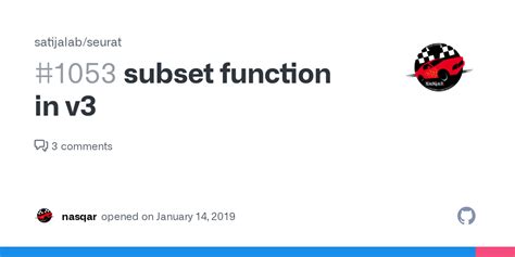 Subset Function In V3 · Issue 1053 · Satijalabseurat · Github